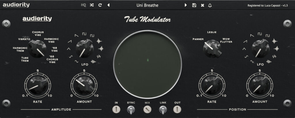 Tube Modulator - Vintage Modulations Plugin (AAX, AU, CLAP, VST2, VST3)
