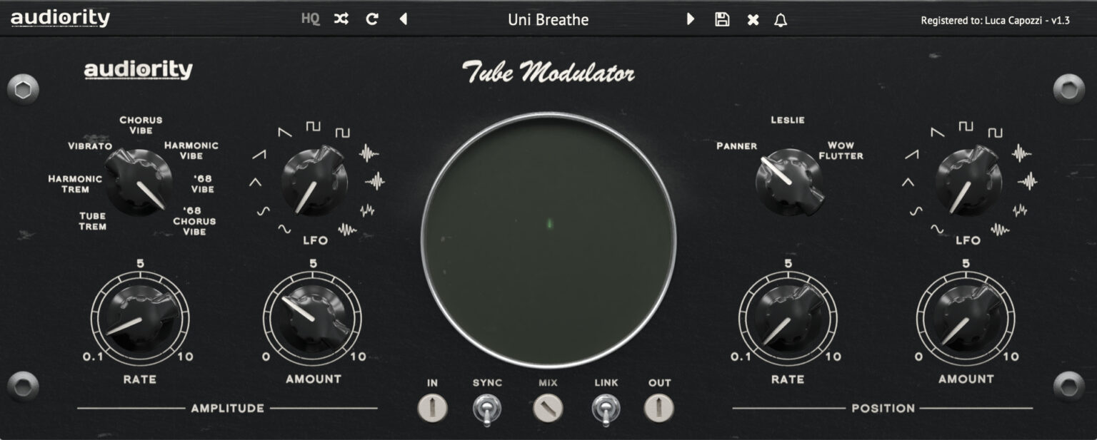 Tube Modulator - Vintage Modulations Plugin (AAX, AU, CLAP, VST2, VST3)