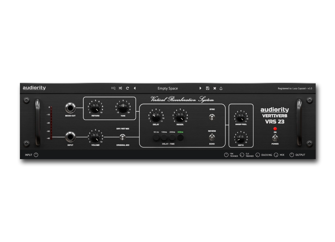 VertiVerb VRS23 - Vintage BBD Echo Reverb Plugin (VST, AU, AAX, CLAP)